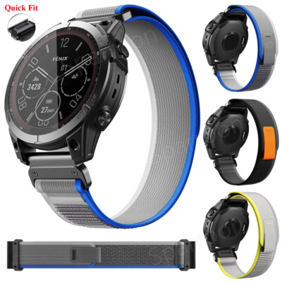 QuickFit Nylon Band Strap for Garmin Instinct 2X Fenix 7 7X 6X 6 Pro 5X ...