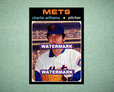 Charlie Williams New York Mets 1971 Style Custom Baseball Art Card | eBay