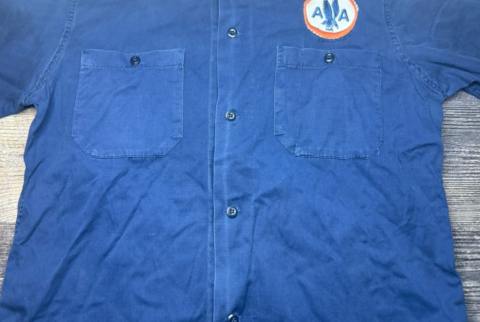 Vintage American Airlines Mechanic Work Wear Shirt Size Med W/Large ...