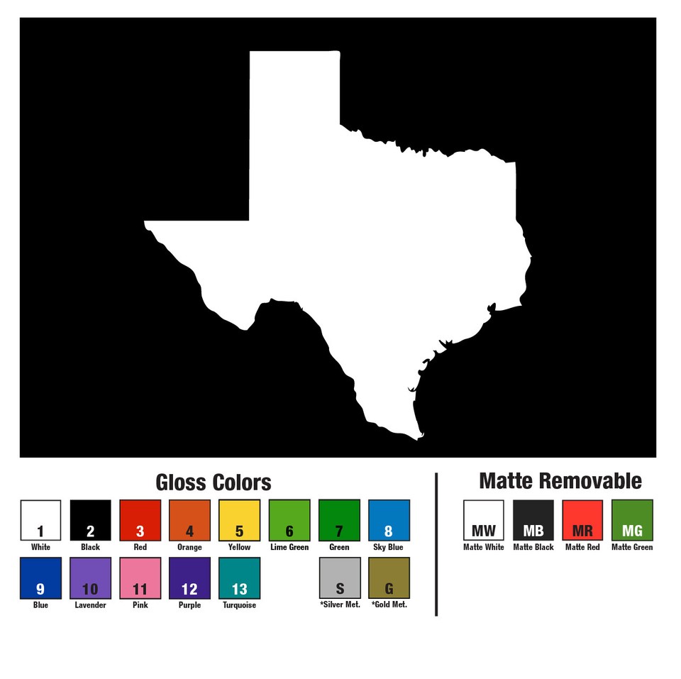4" Texas State Outline Decal Sticker Car Decor United States TX US ...