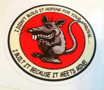 Rat sticker decal hot rod rat rod vintage look car truck kustom kulture ...