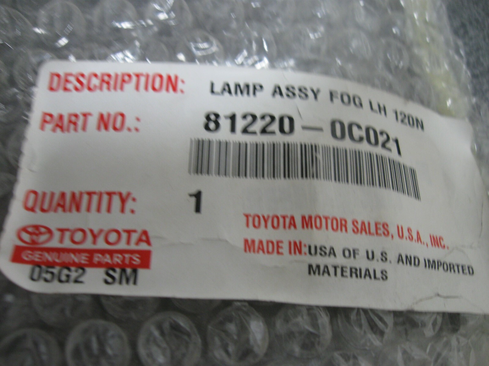NEW GENUINE TOYOTA LEFT FOG LAMP ASSY (PN 81220-0C021) | eBay
