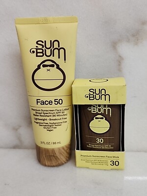 Sun Bum SPF 50 Sunscreen Face Lotion 3oz & Sun Bun Sunscreen Face Stick ...