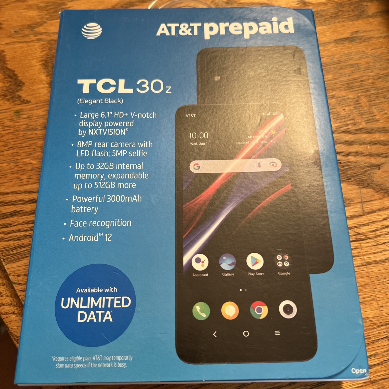 AT&T TCL 30 Z Pre-Paid Smart Phone Elegant Black Android 12 BRAND NEW ...