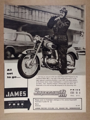 1962 James Superswift 250 Motorcycle vintage print Ad | eBay