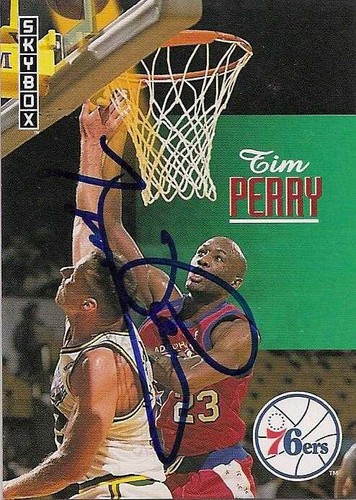 Tim Perry autographed Basketball Card (Philadelphia 76ers) 1993 Skybox ...