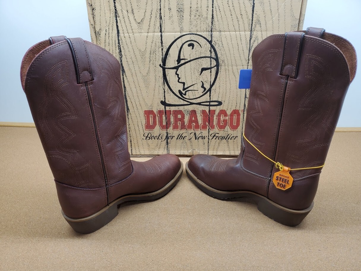 MENS DURANGO WELLINGTON FR204 SAFETY TOE DARK BROWN 12" BOOTS SZ 7 D | eBay