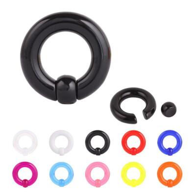 2pc Acrylic CBR Captive Bead Ring Septum Lip Nipple Tragus Earring Hoop ...