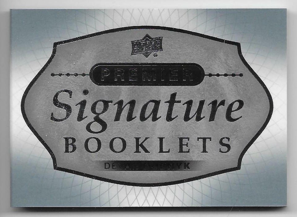 17/18 UPPER DECK PREMIER SIGNATURE BOOKLETS AUTOGRAPH Devan Dubnyk # ...