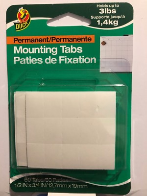 Double-Sided Mounting Tabs - White 0.5" x 0.75" 60 Tabs - #A14 | eBay ...