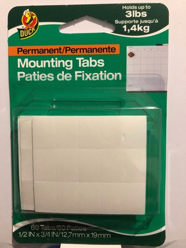 Double-Sided Mounting Tabs - White 0.5" x 0.75" 60 Tabs - #A14 | eBay ...