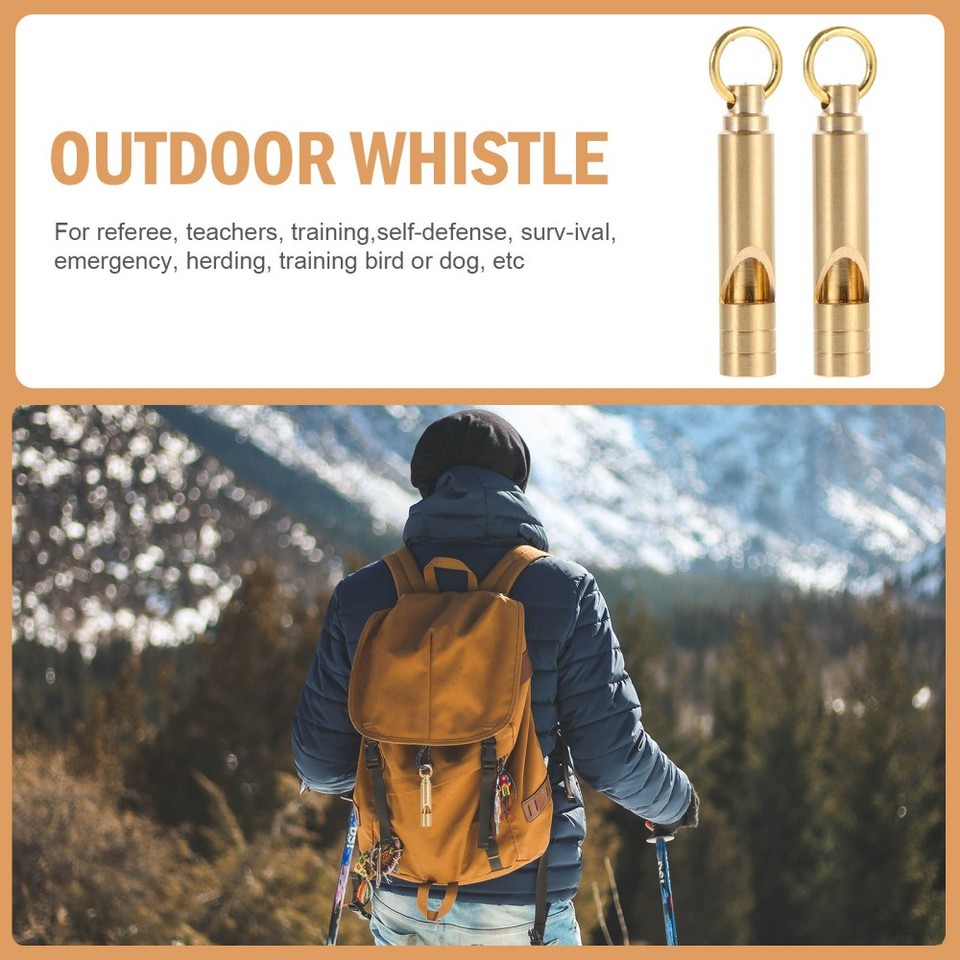 2 Pack Brass Whistle Keychain Referee Pendant Hand Held Whistles | eBay