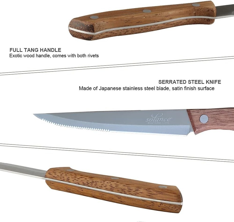 Smokin' Barrels - Steak Knives with Exotic Hardwood Handles - Set of 4 ...