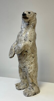Nick Mackman Polar bear raku -fired ceramic animal sculpture - 1 of 1 ...