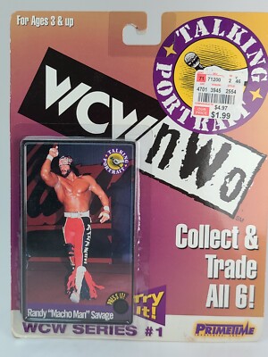 1998 WWE WCW NWO Talking Portrait Card Macho Man Series 1 PrimeTime ...