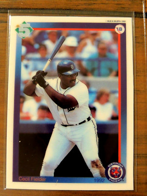 CECIL FIELDER 1992' HIGH 5 "SUPERSTAR COLLECTION" DECAL #NNO TIGERS ...