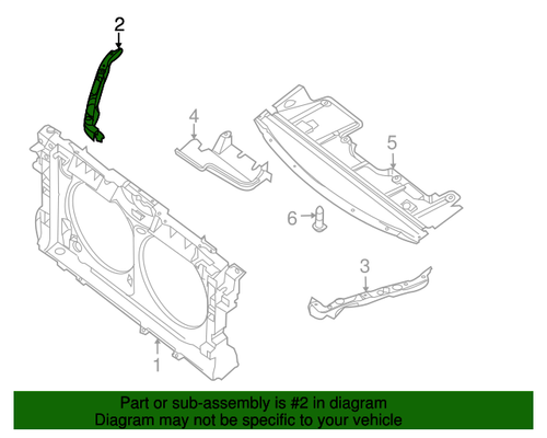 New Genuine Nissan Support-Radiator Core Upper,Rh F2512ZX0MA / F2512 ...
