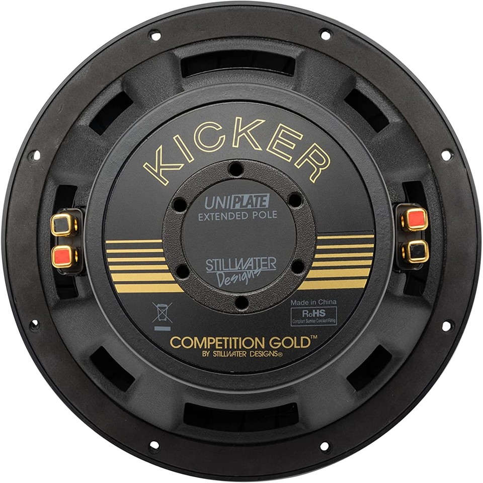 Kicker 50th Anniversary 10" 800W Dual 4 Ohm Competition Gold Subwoofer ...