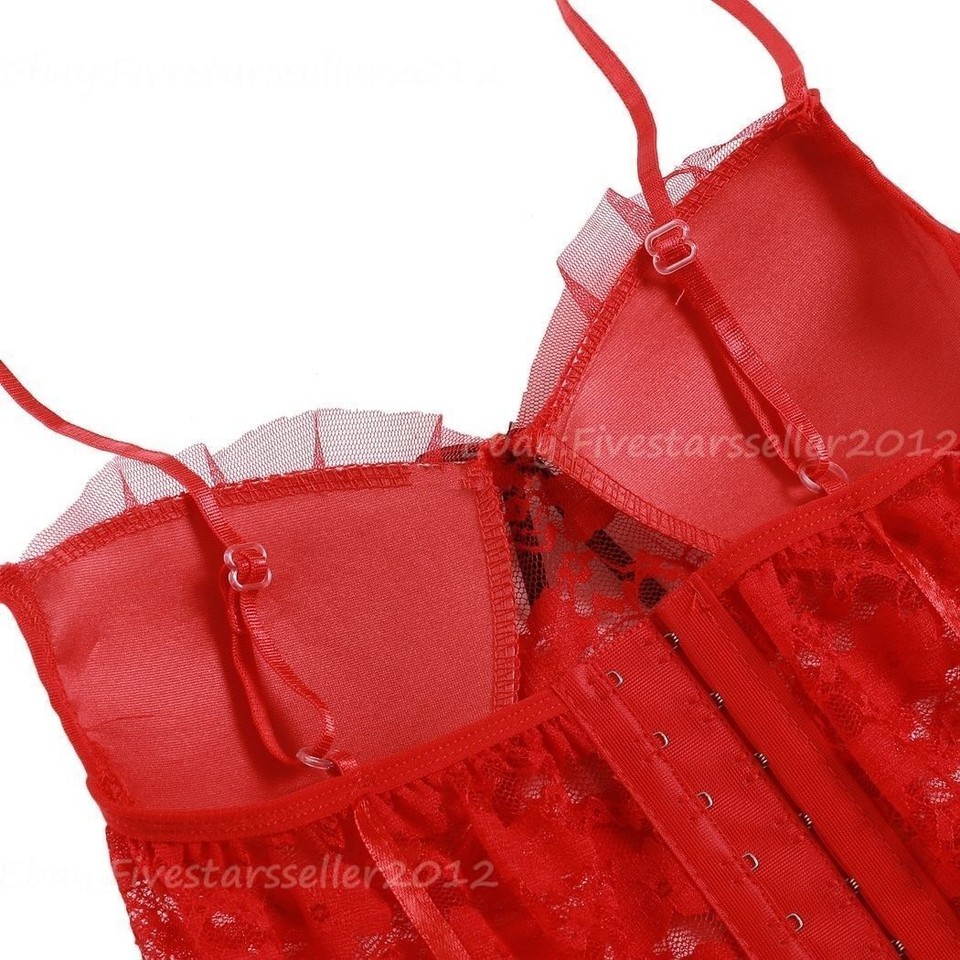 Sexy Plus Size Bustiers Womens Lingerie Nightwear Lady Teddy Babydoll ...