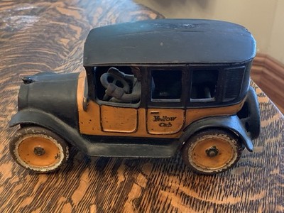 ANTIQUE 1920s ARCADE CAST IRON YELLOW TAXI CAB WITH DRIVER 8" USA | eBay