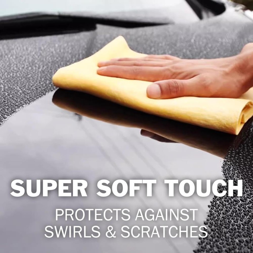 3Pack Premium Shammy Cloth for Car Drying, 26"x17" Chamois Towel for ...