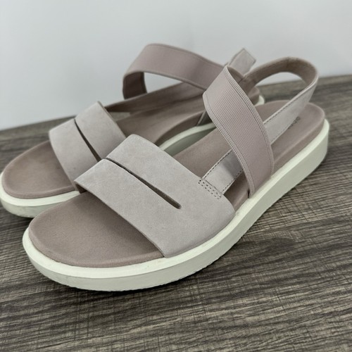 ECCO Women's Yuma Strappy Comfort Sandal, Neutral Grey Nubuck Sz 39 US ...