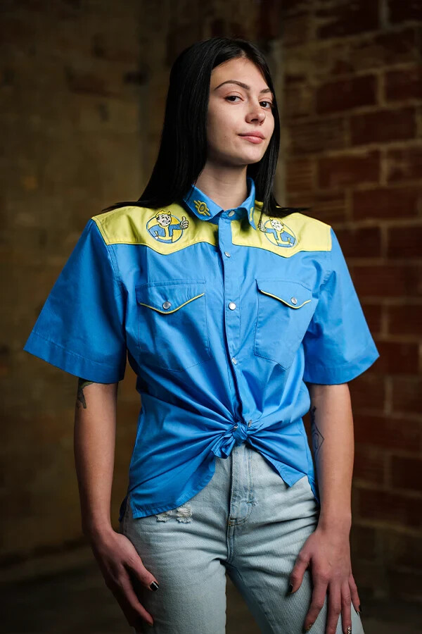 Fallout Vault-Tec Cowboy Button-Up Unisex T-shirt Official NEW | eBay