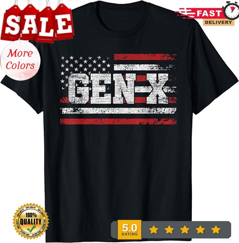 Generation X - Gen Xer - Gen X American Flag - Gen X Vintage T-Shirt ...