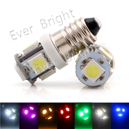 30Pcs White E10 1447 5050 5SMD Screw 12V LED Light Bulbs For Torch Bike ...