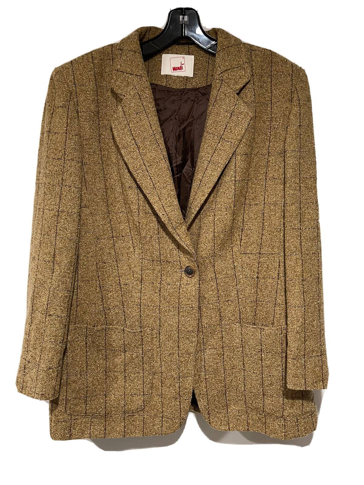 VINTAGE MONDI BEIGE GOLD METALLIC FIBER JACKET BLAZER… - Gem