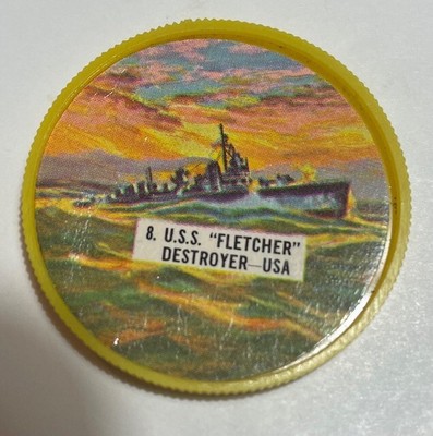 VINTAGE 1960'S KRUN-CHEE POTATO CHIPS COIN#8 BATTLE SHIPS -- FLETCHER ...
