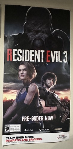 Capcom Resident Evil 3 Nemesis Promotional 4ft By 2ft GameStop Poster ...
