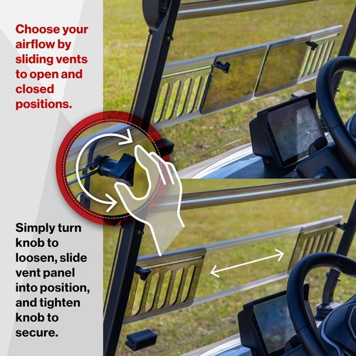 RedDot 1/4" Clear & Vented Windshield EVolution D5 Ranger & Maverick Golf Cart | eBay