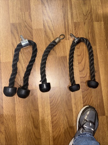 3 Triceps Ropes Multi Gym Push Up Pull Down Workout Attachment | eBay