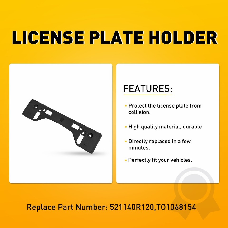 Front Bumper License Plate Bracket For 19-24 Toyota RAV4 521140R120 ...