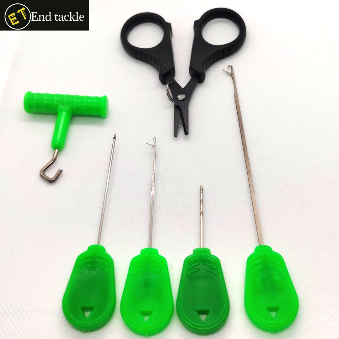 Baiting Tool 6pcs Set Latched Baiting needles Braid scissors End Tackle Terminal | eBay