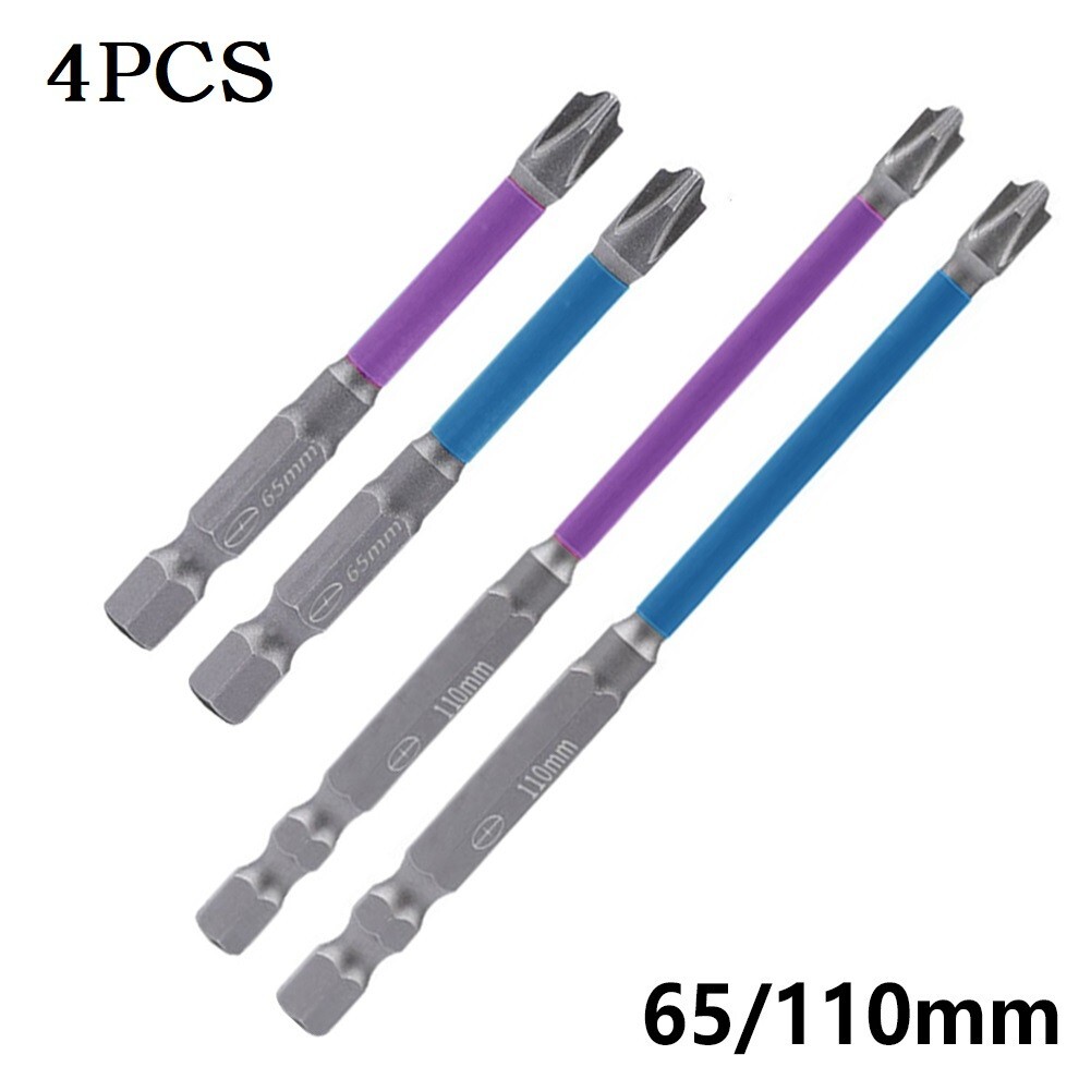 Premium Alloy Steel FPH2 Magnetic Slotted Cross Screwdriver Bit 4pcs ...