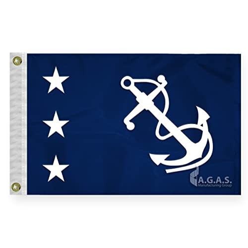 AGAS Past Commodore Officers Flag Outdoor-Indoor Flag-12"x18"- 200D ...