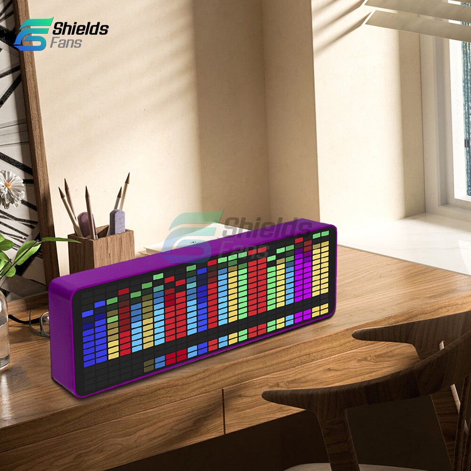 MIC+CABLE Sound Level Meter Clock LED Audio Display Music Spectrum ...