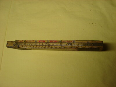 Vintage Lufkin Red End 72" Extension Rule X46 Folding Carpenter Ruler ...