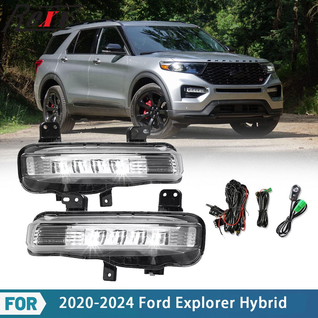 2020-2024 Fog Lights For Ford Explorer LED DRL Lamp Assembly Wiring ...