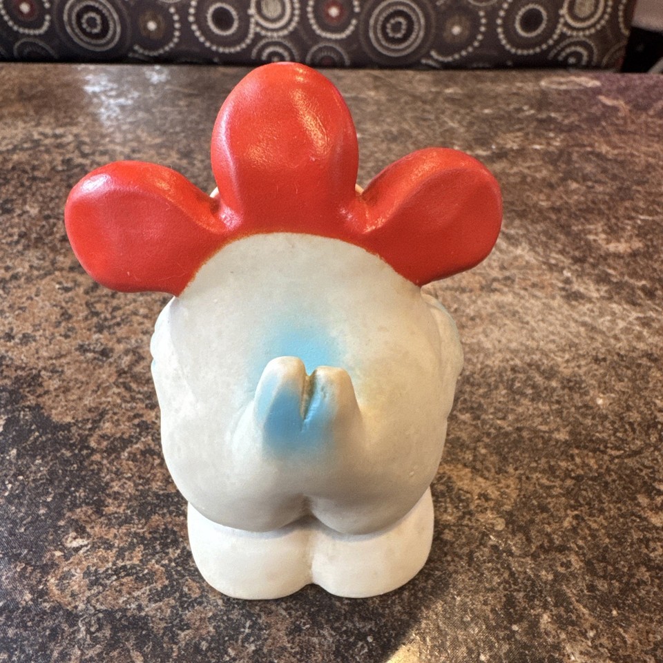 Vintage 1980 Spearhead Rubber Cartoon Chicken Rooster Squeak Toy 3½ ...