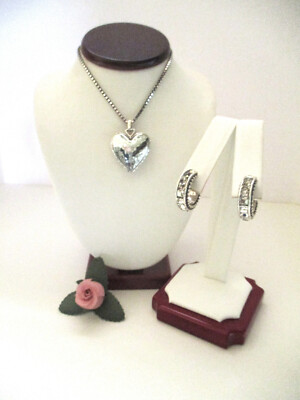 Brighton "SPECTRUM LOVE" Heart Necklace-Earring Set (MSR$130) NWT/Pouch ...