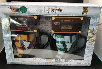 NEW HARRY POTTER HOGWARTS HOUSE CERAMIC MUGS GIFT SET &COLOR CHANGING ...