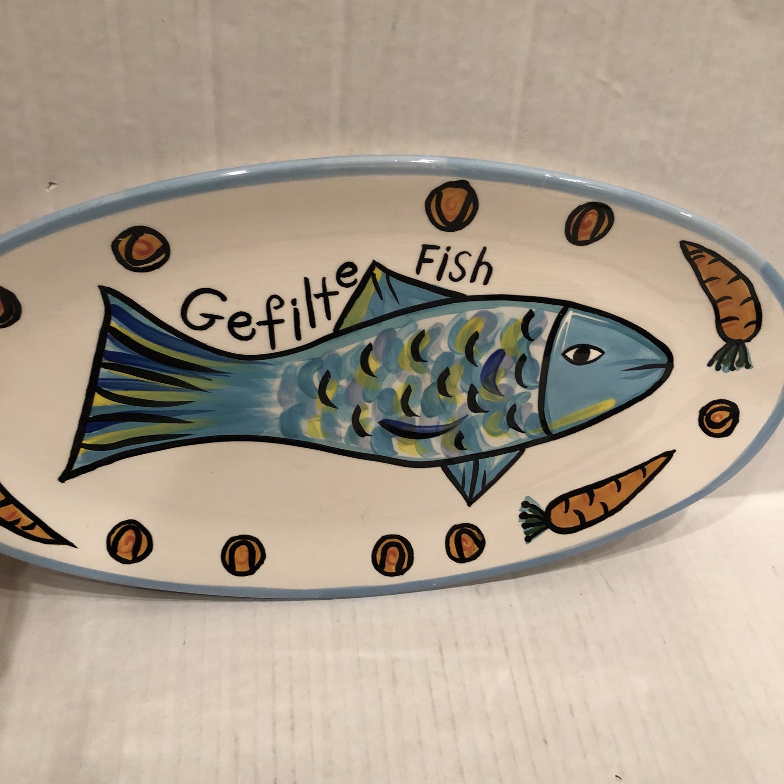 Judaica Gefilte Fish Platter WYNTER ROSEN 2002 Preowned 16” | eBay