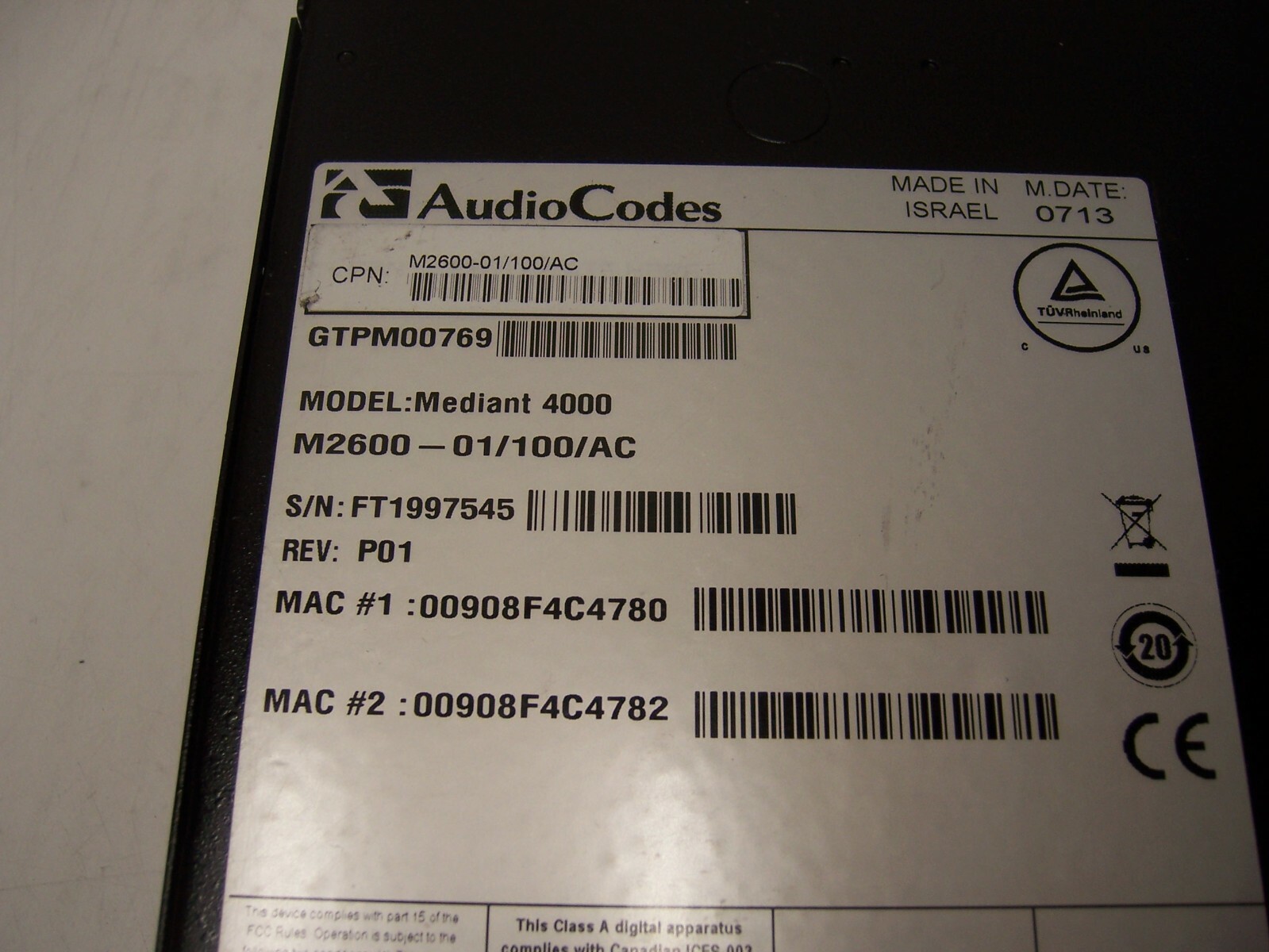 AudioCodes Mediant 2600 Session Border Controller | eBay