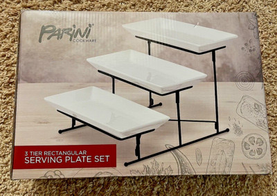 Parini Cookware 3 Tier Rectangular Serving Plate Set NEW IN BOX | eBay