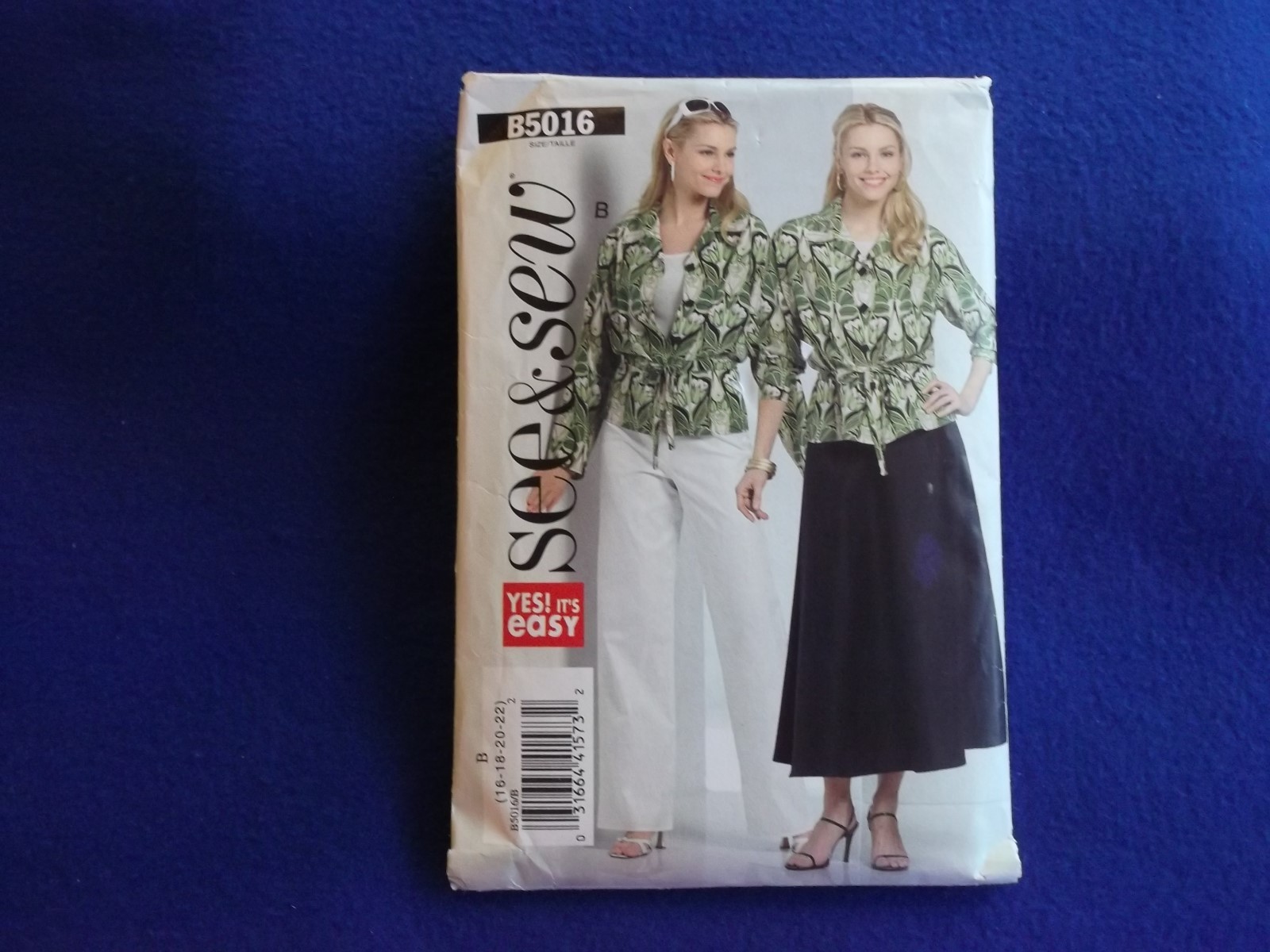 Butterick 3314 Pajamas Pants Shorts Top Pattern Plus Size 16 - 22 for ...
