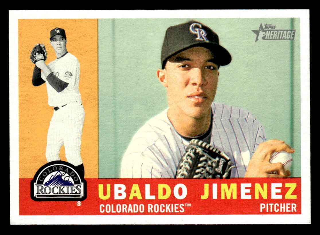 2009 Topps Heritage Ubaldo Jimenez #291 Colorado Rockies Baseball Card ...