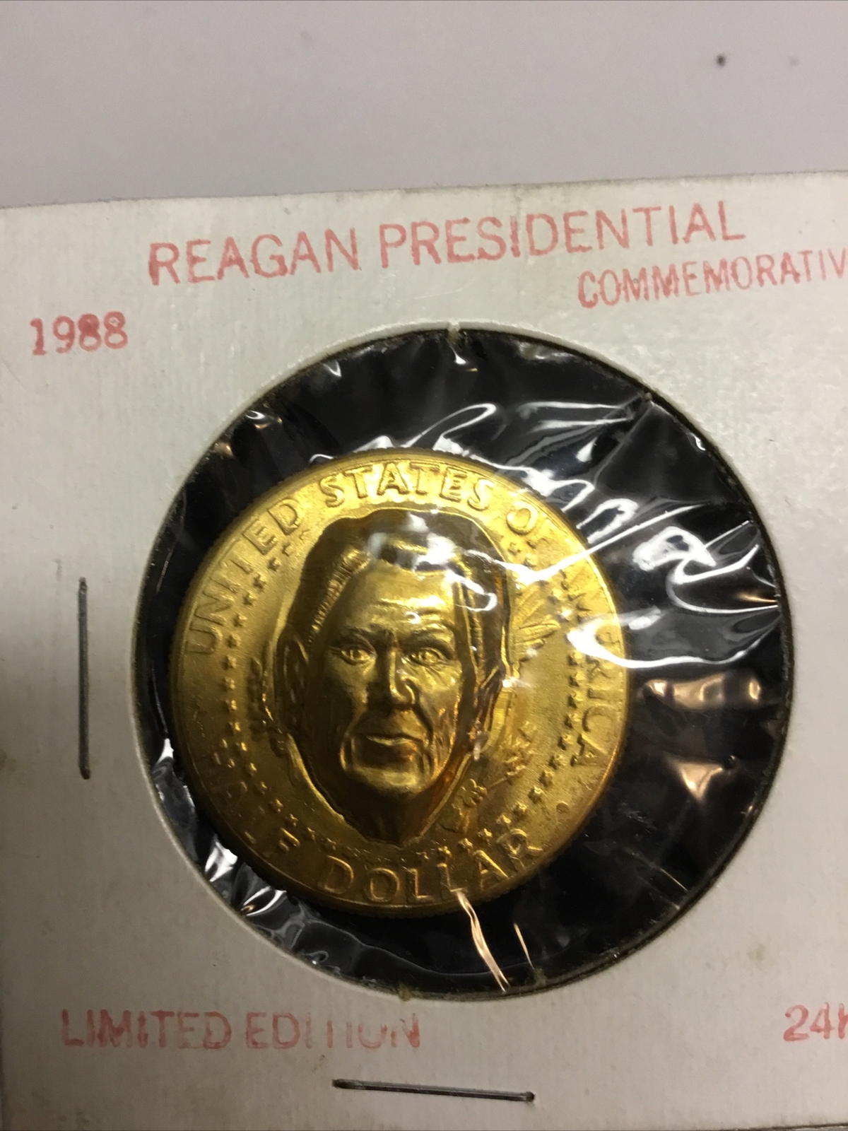 1988 Ronald Reagan Ltd Ed 24K Gold Plated Presidential Commemorative ...